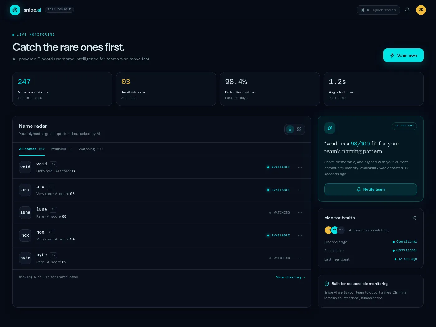 Discord Snipe AI