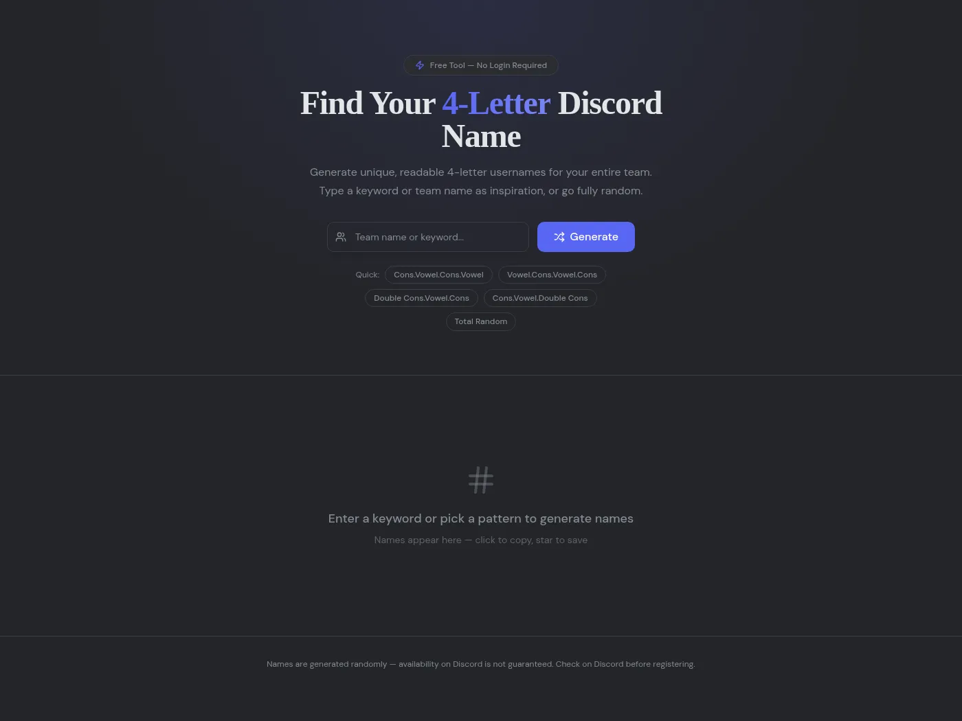 Discord Name Finder