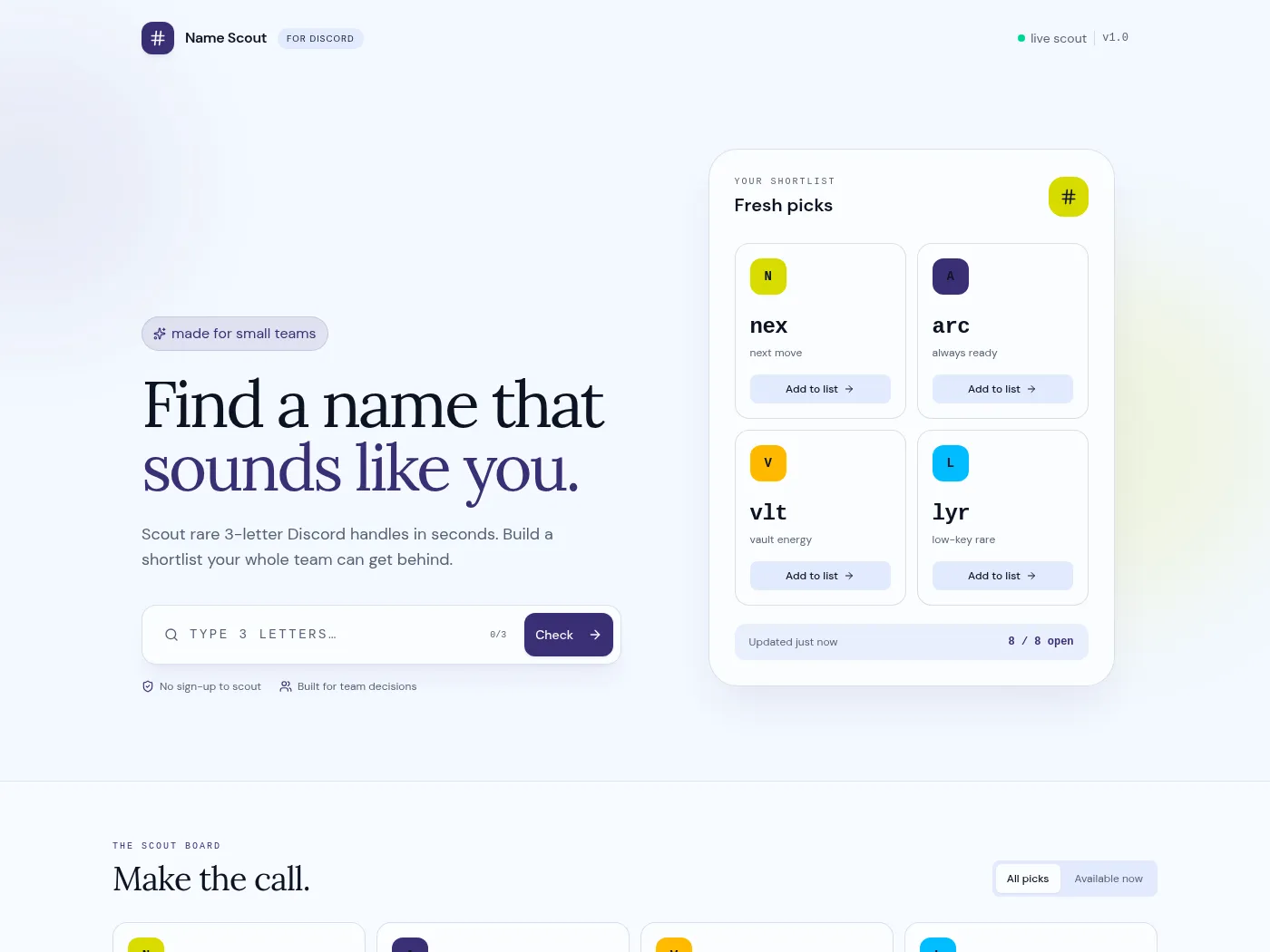 Discord Name Scout