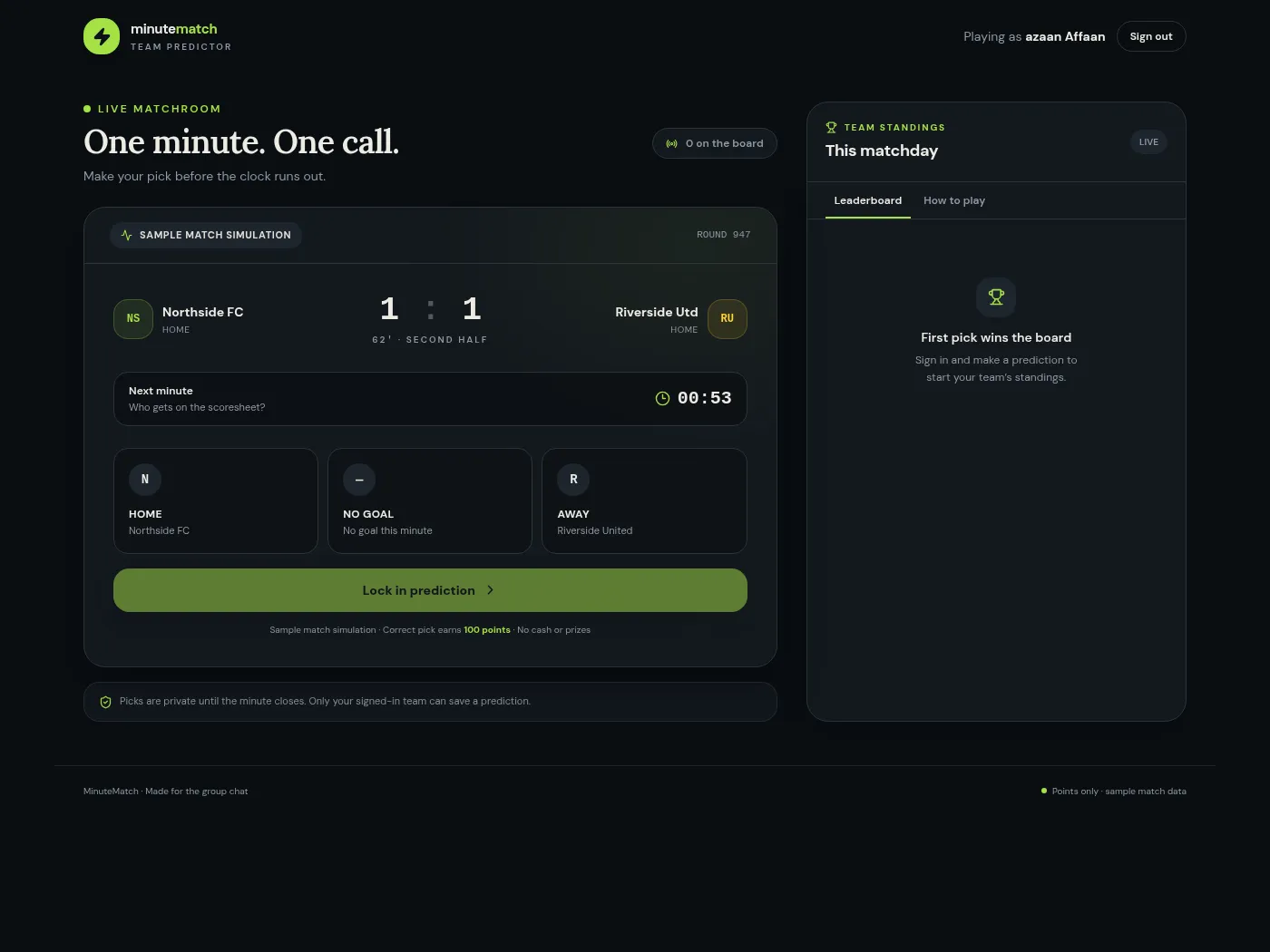 MinuteMatch Predictor
