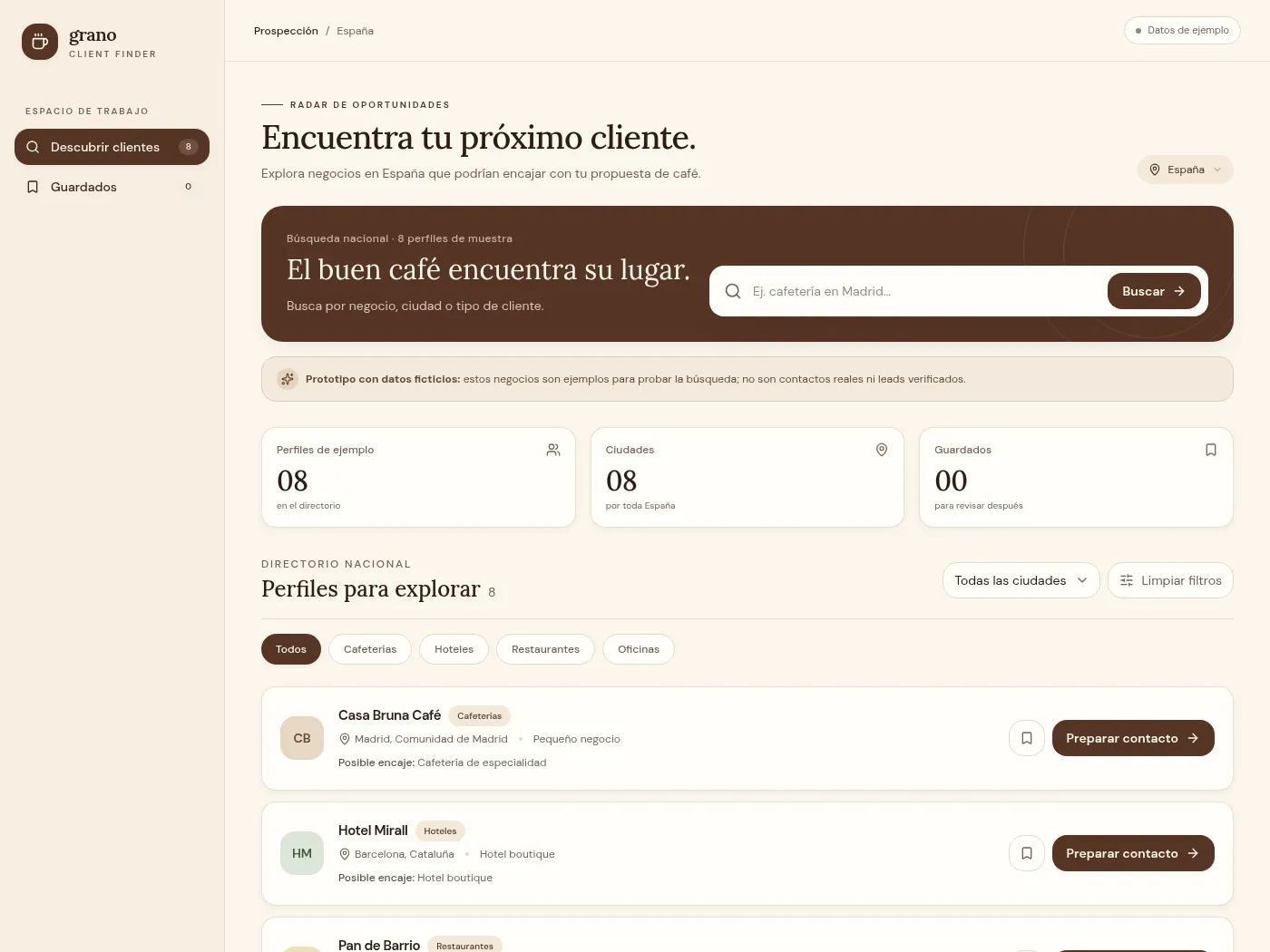 Coffee Client Finder