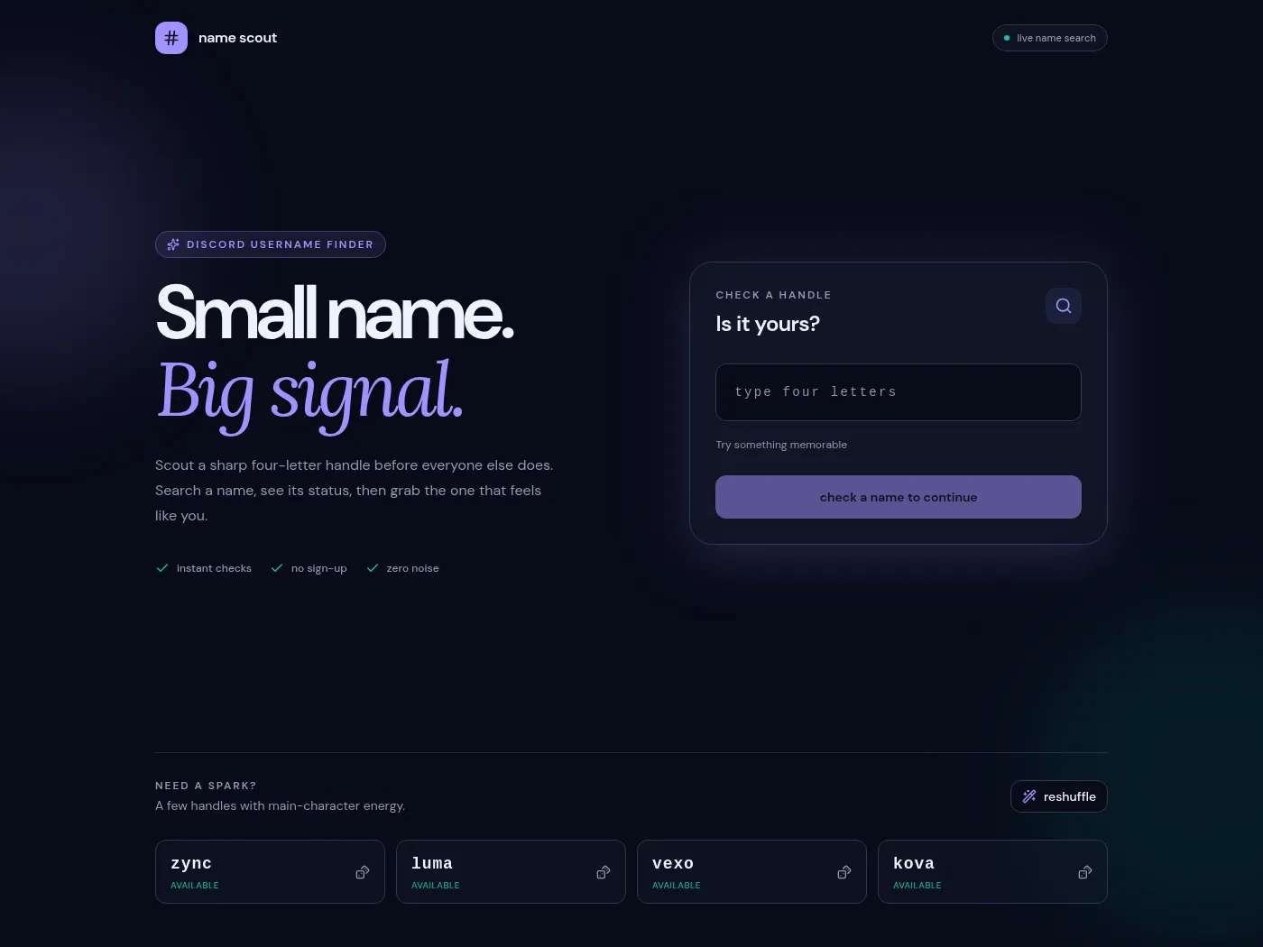 Discord Name Scout