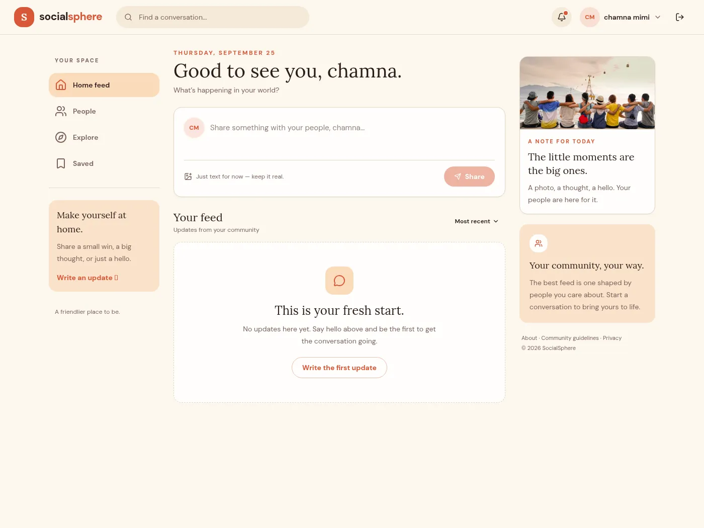SocialSphere Network