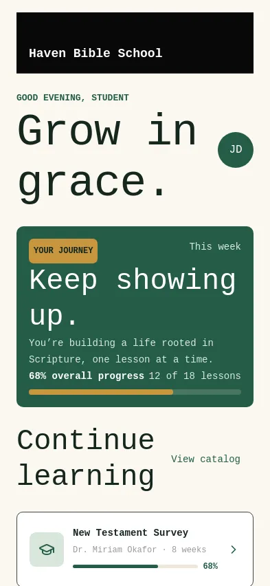 Bible School Mobile Hub