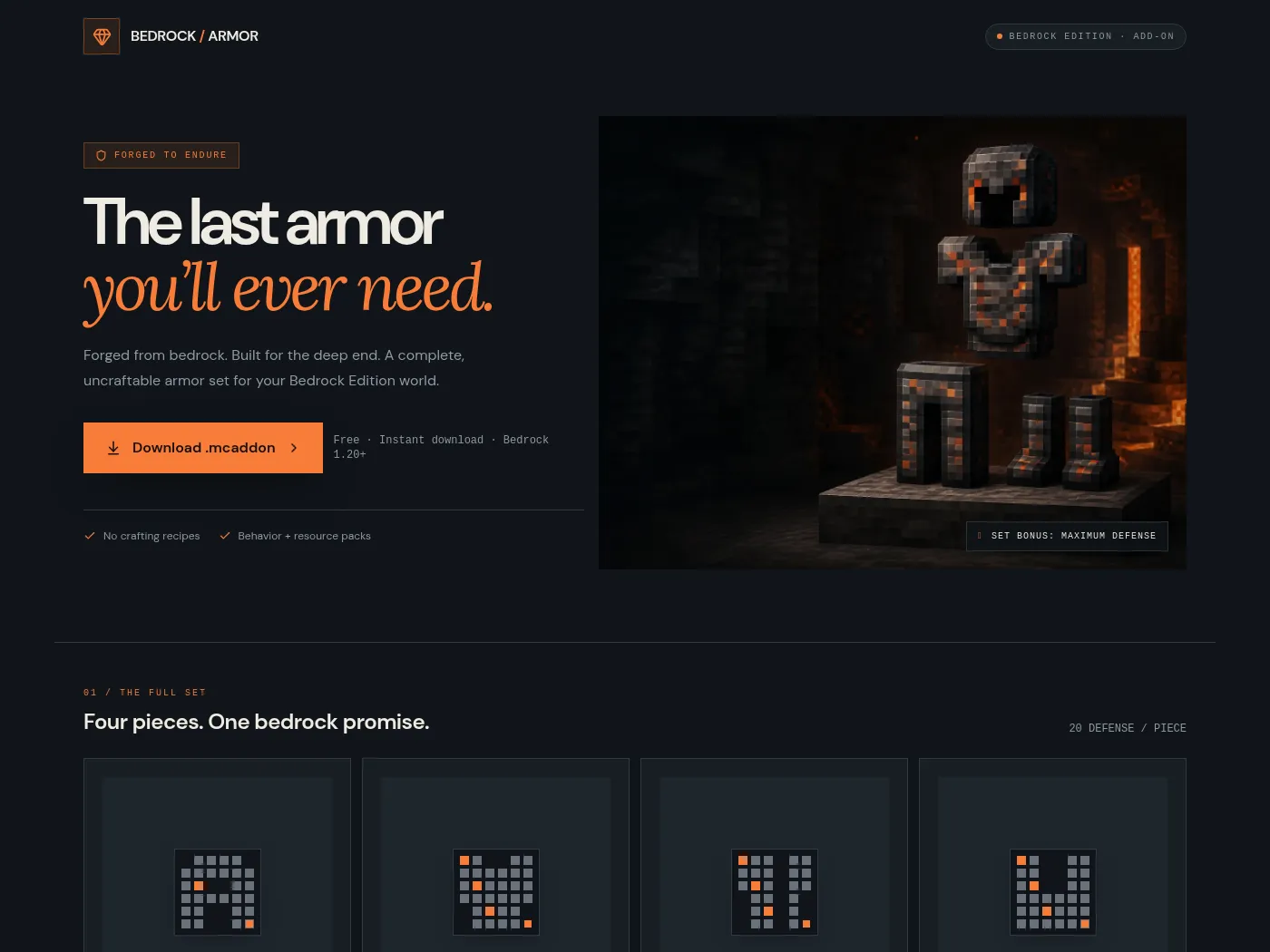 Bedrock Armor Mod