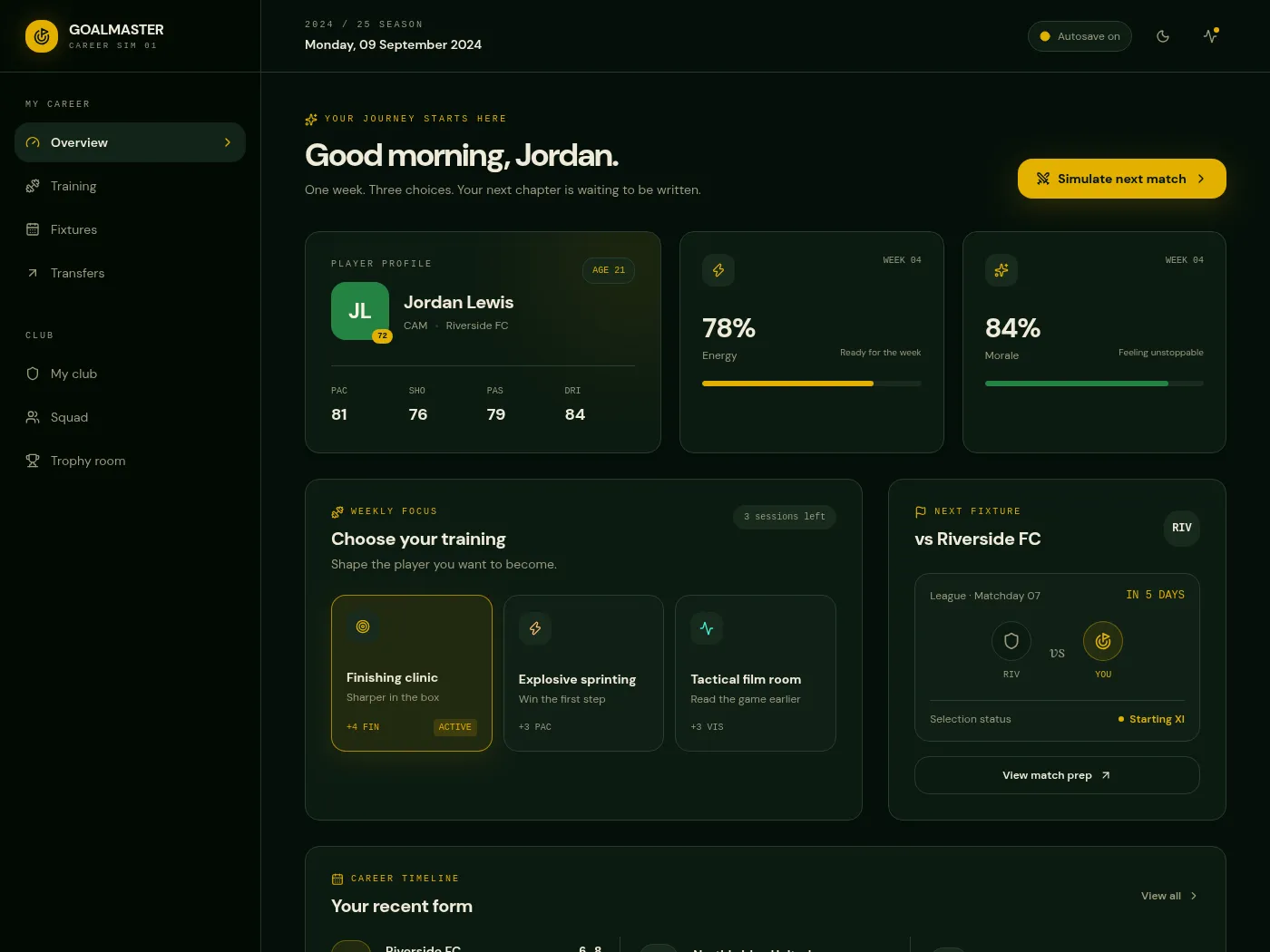 GoalMaster Football Sim