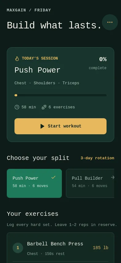 MaxGain Gym App