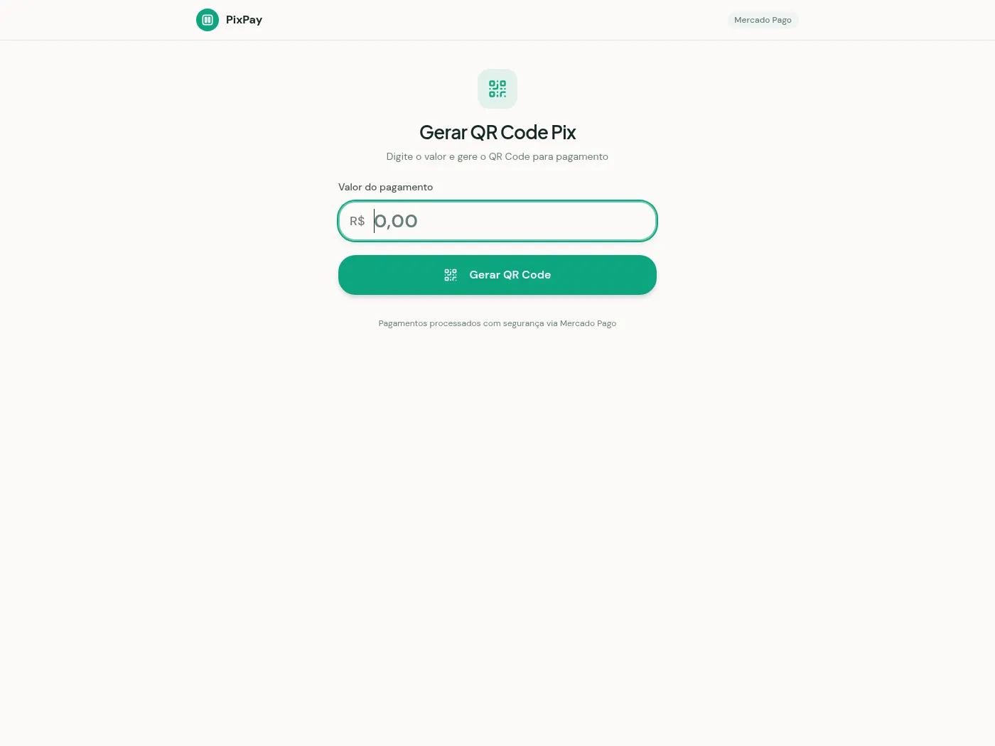 PixPay QR Generator