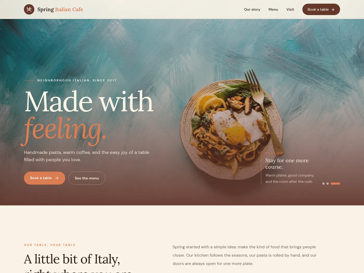 Spring Italian Cafe Site