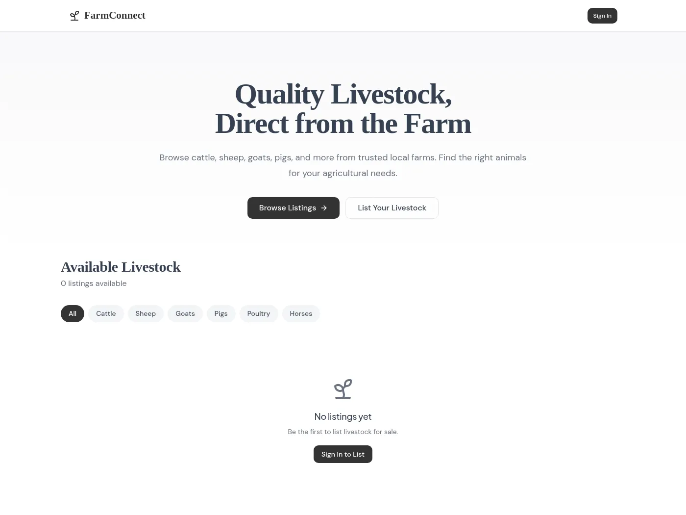 Farm Livestock Portal
