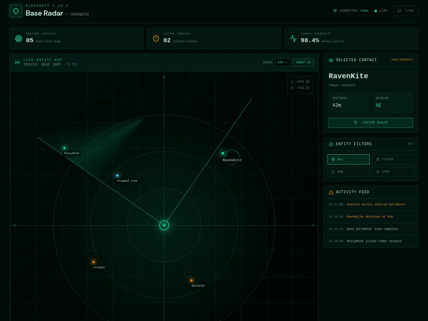 Minecraft Base Radar