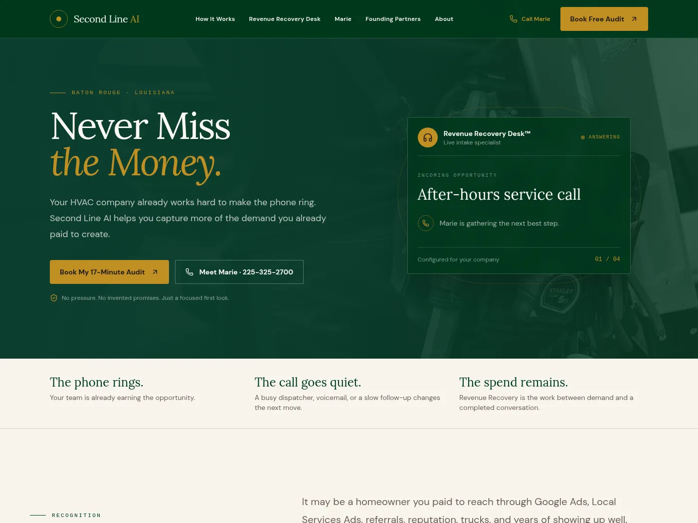 Second Line AI Website