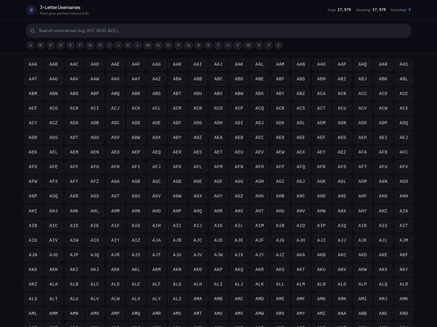 Discord Username Finder