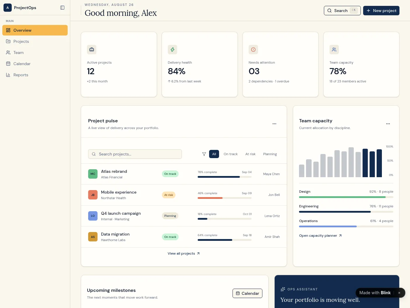 ProjectOps Dashboard