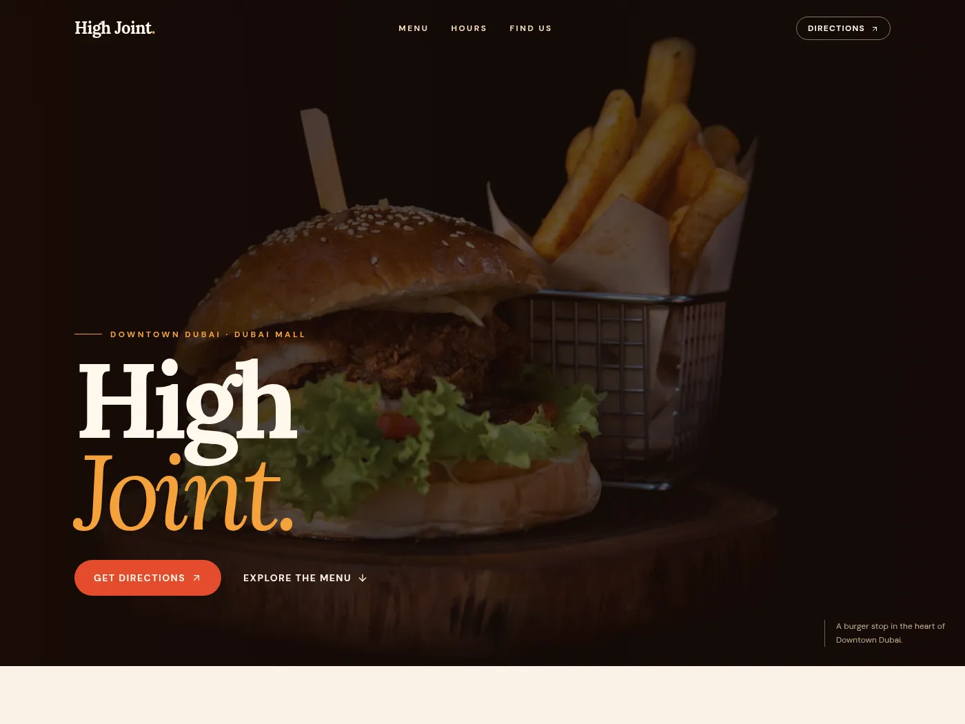 High Joint Burger Website