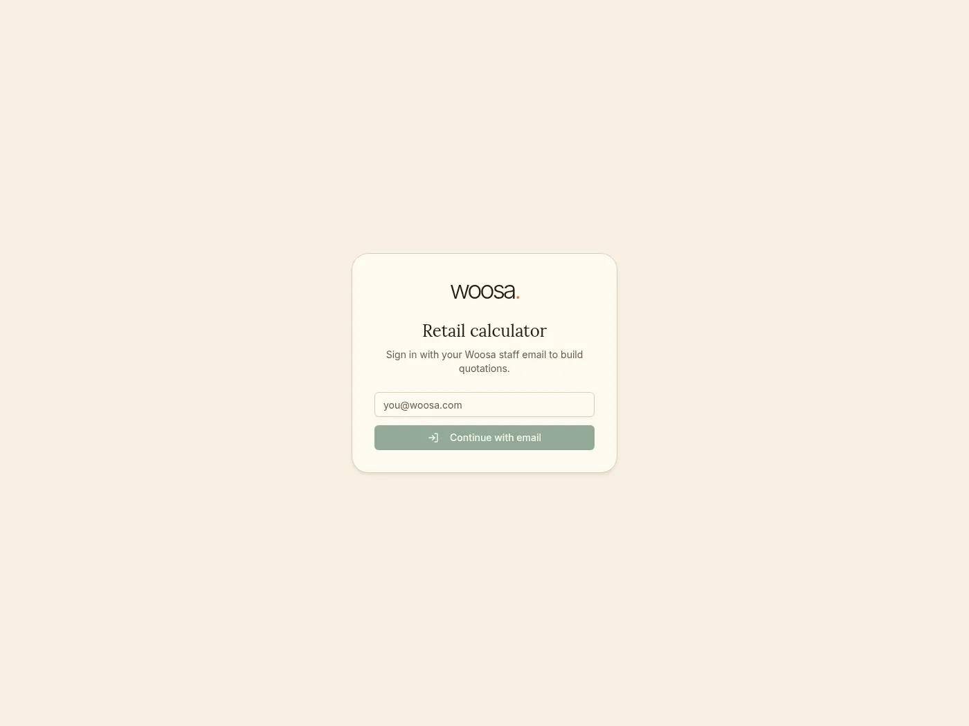 Woosa Retail Quote App