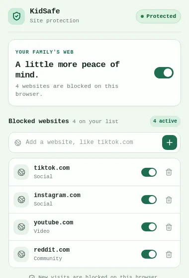 KidSafe Site Blocker