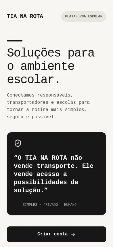 TIA NA ROTA Platform