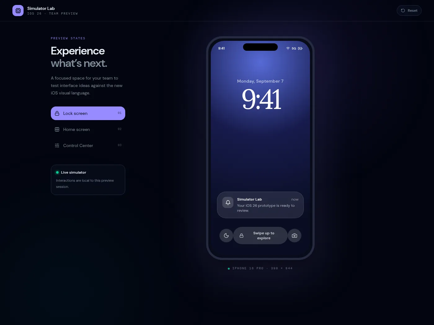 iOS 26 Web Simulator