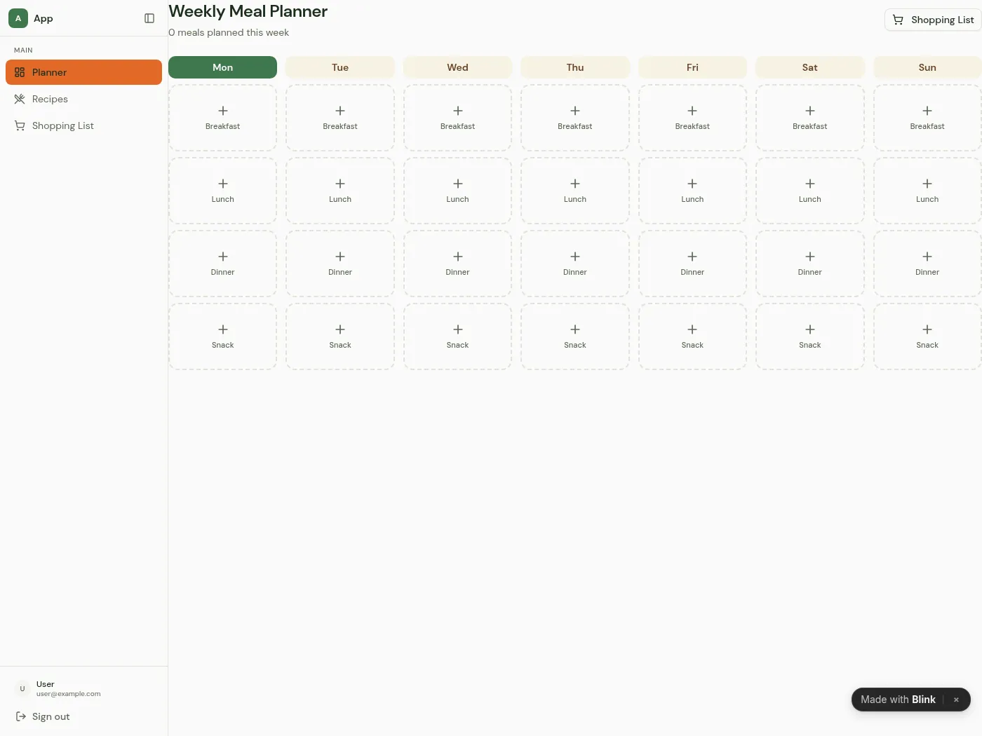 Smart Meal Planner