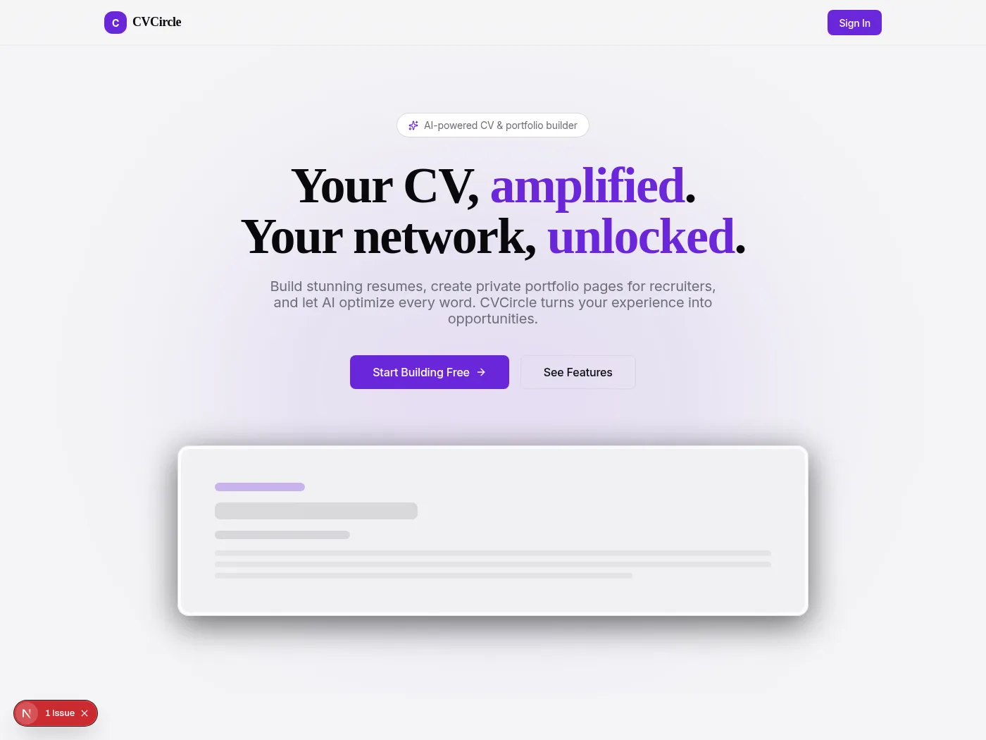 CVCircle Social CV Builder