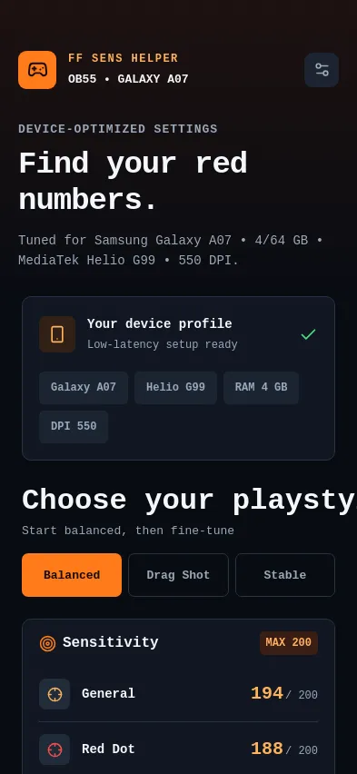 Free Fire Sensitivity Helper