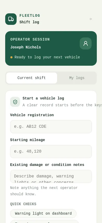 FleetLog Mobile