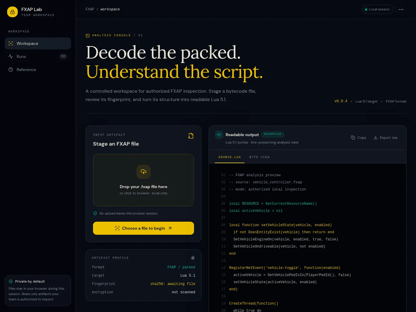 FXAP Bytecode Decryptor