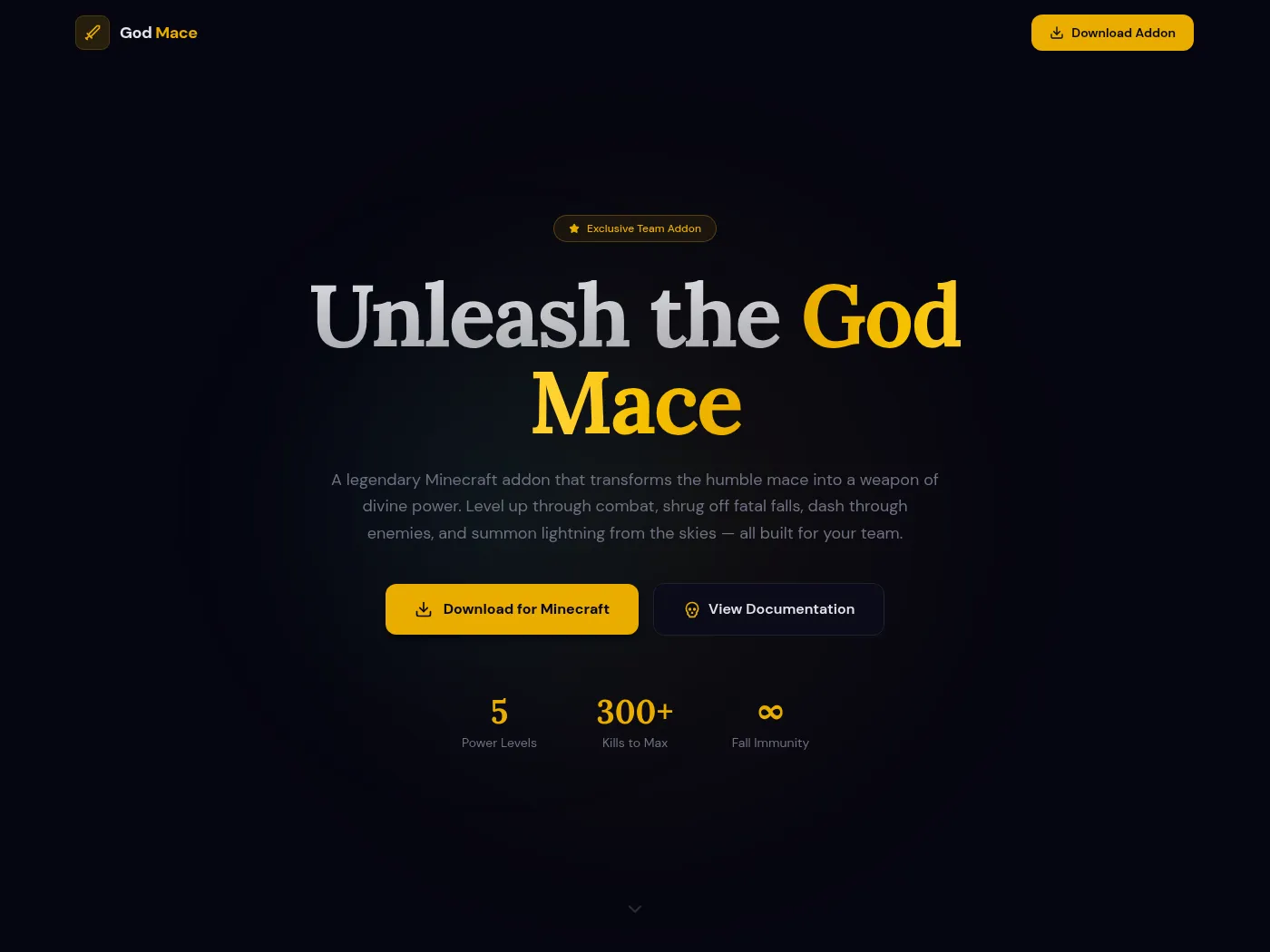 God Mace Minecraft Addon