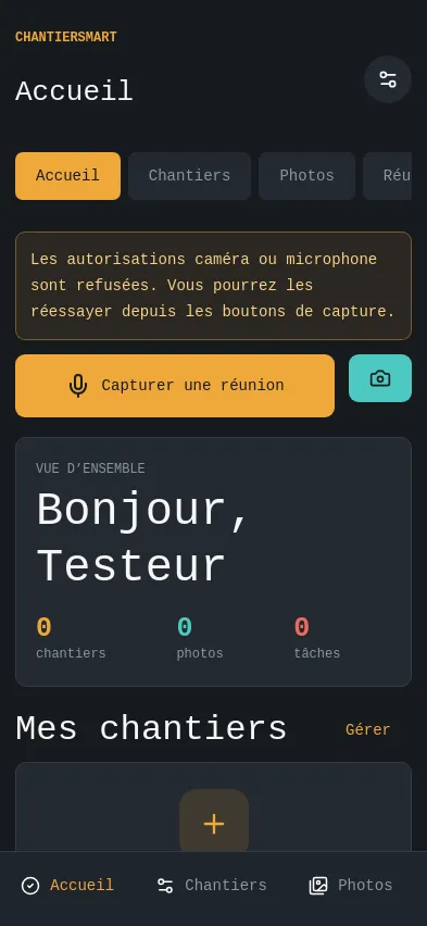 ChantierSmart Mobile
