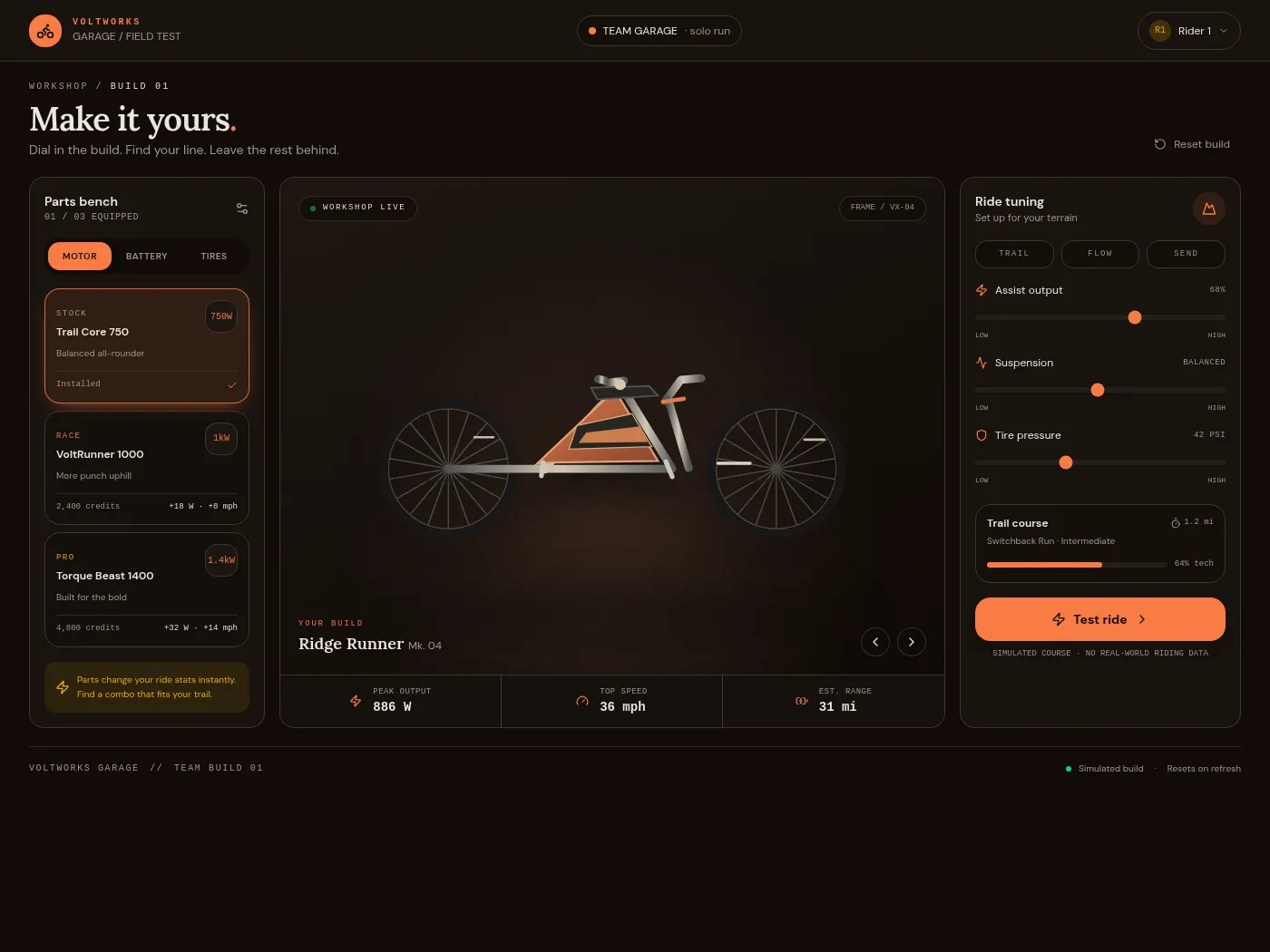 E-Bike Garage Game
