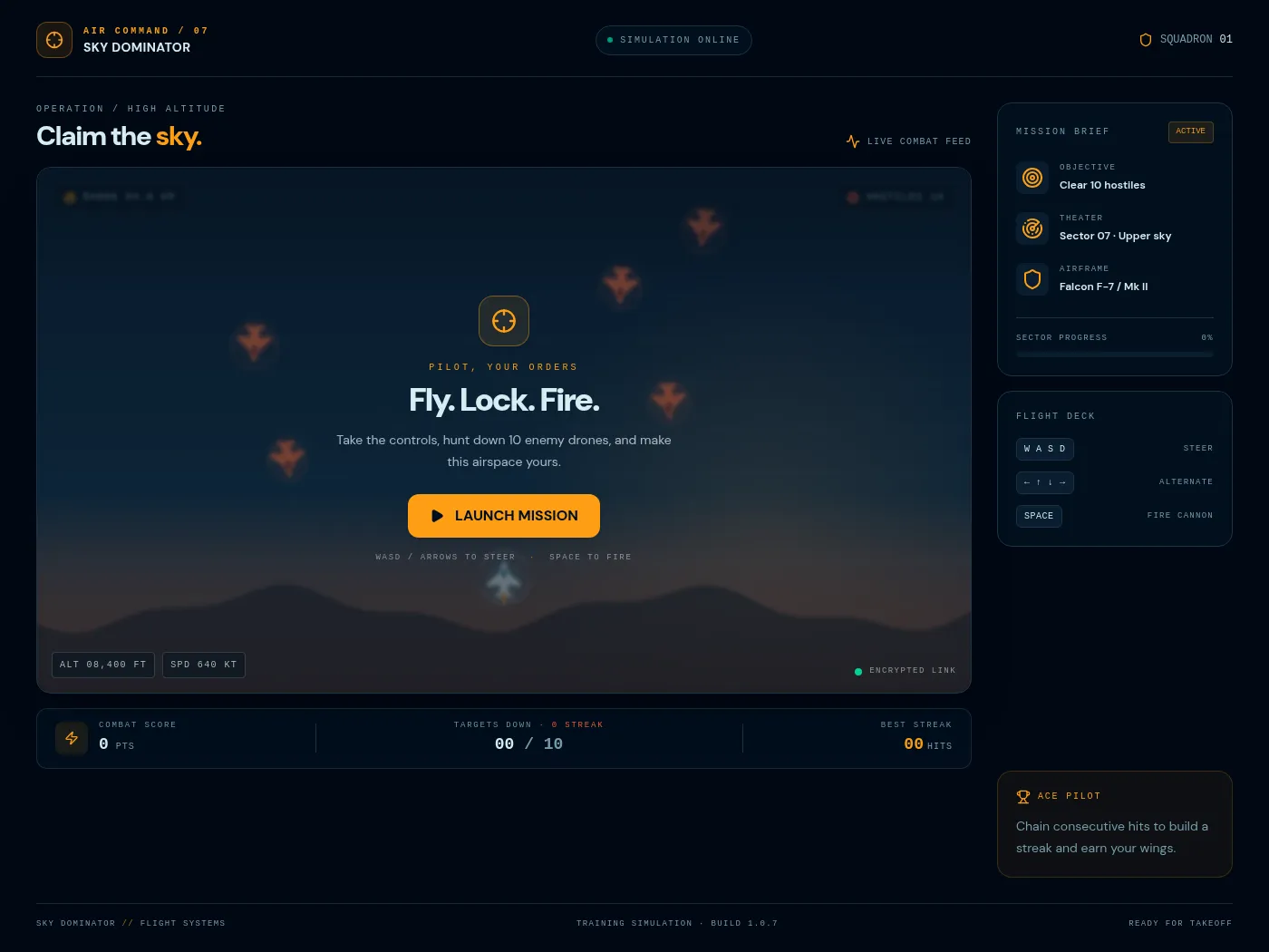 Sky Dominator Web Game