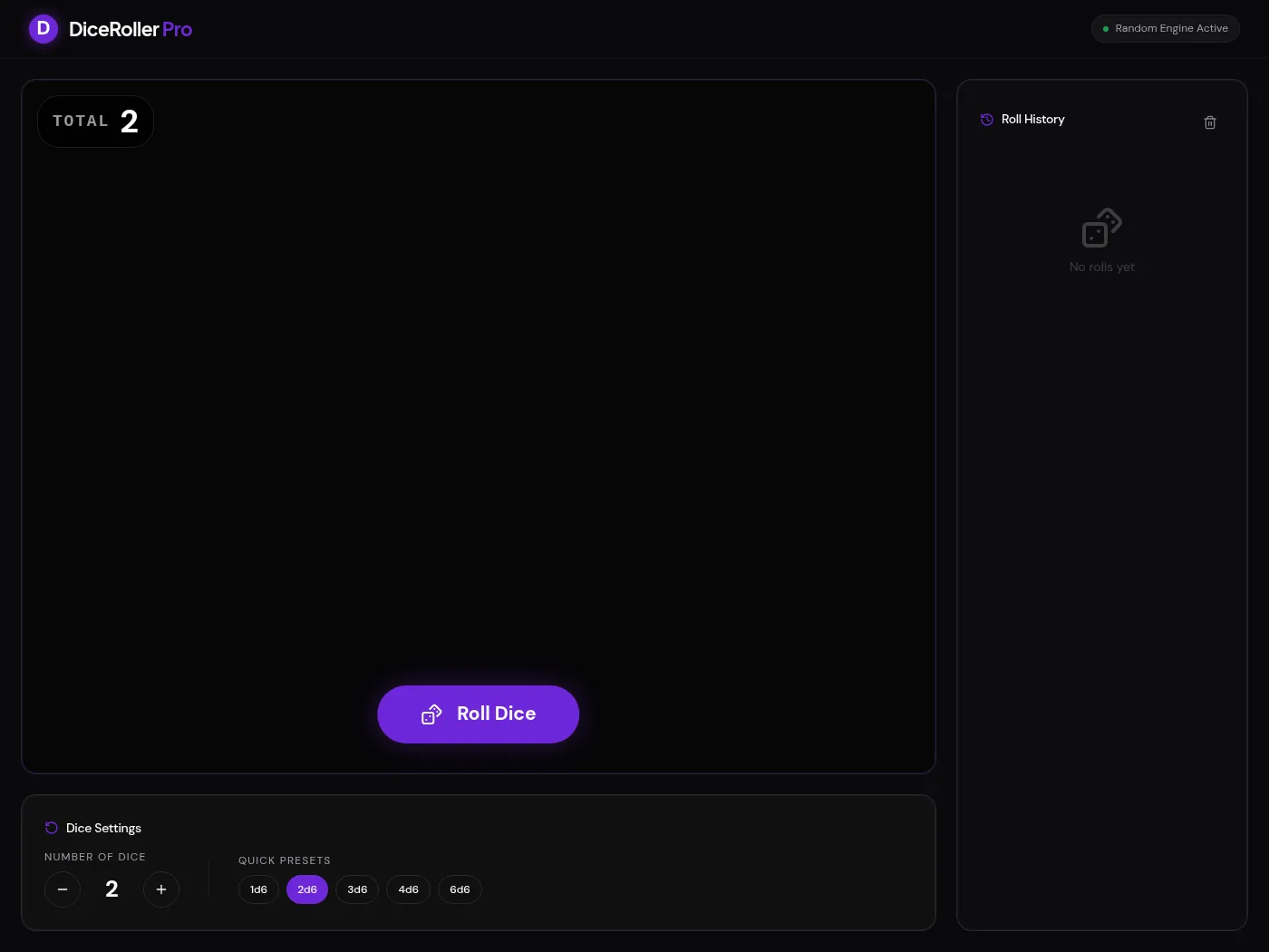 DiceRoller Web App