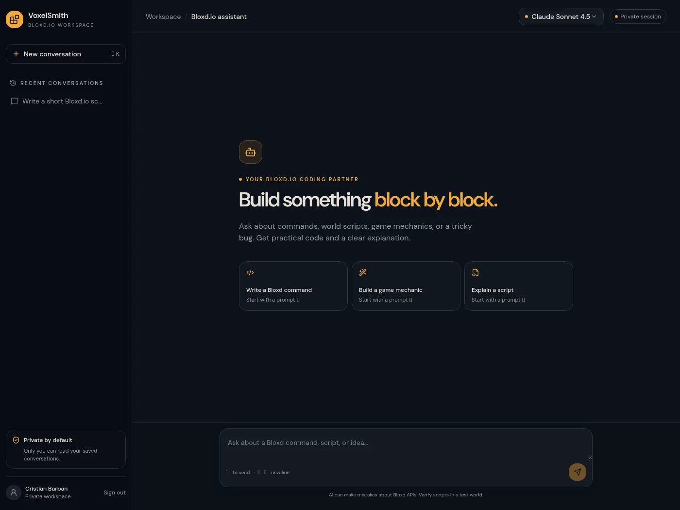 Bloxd.io AI Code Agent