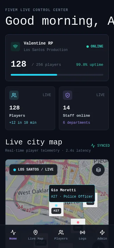FiveM Live Command Center