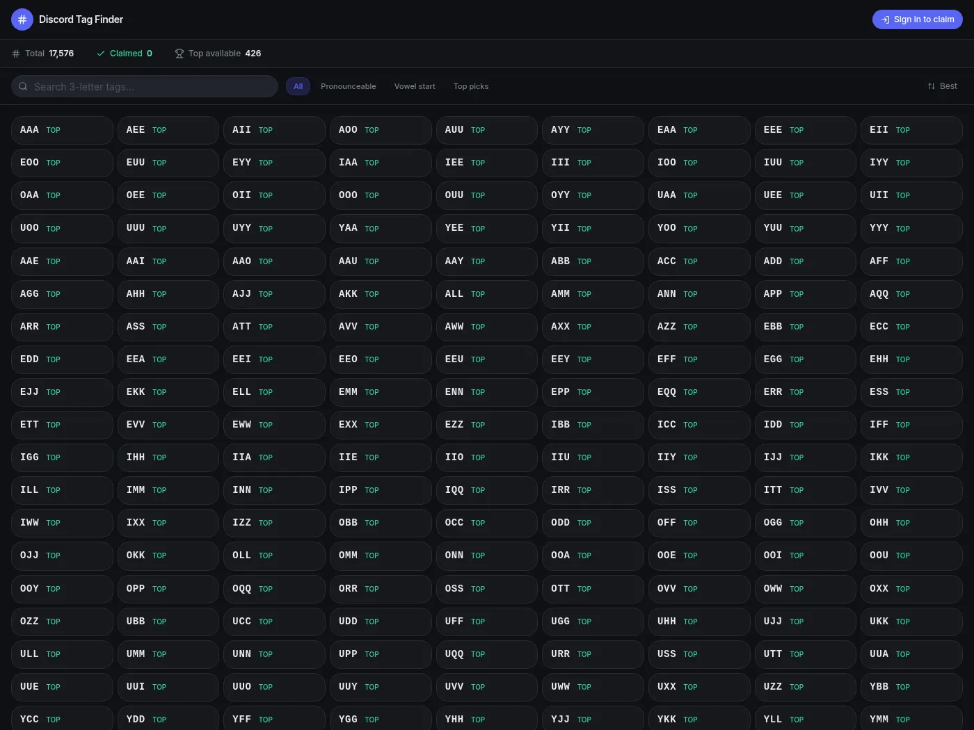 Discord Tag Finder
