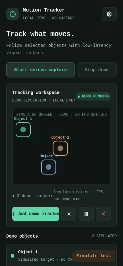 Screen Motion Tracker