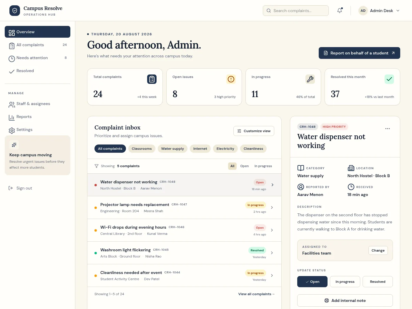 Campus Resolve Hub