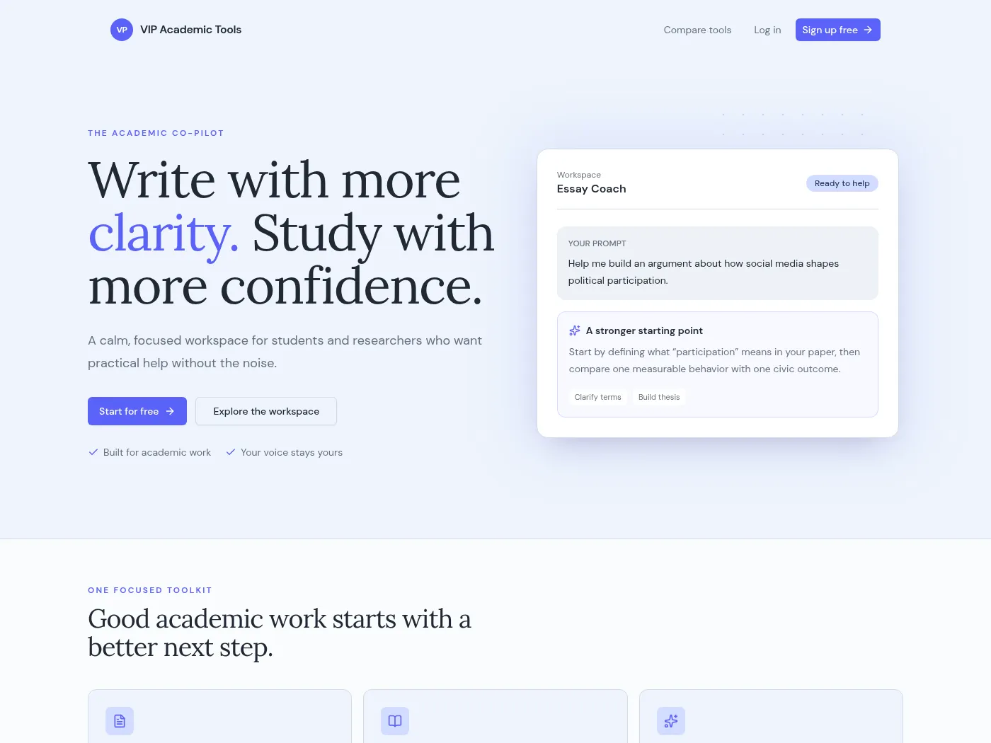 VIP Academic Tools Rebuild