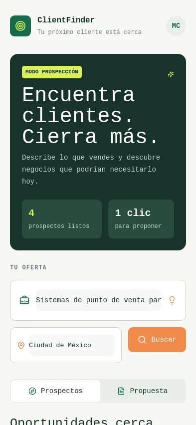 ClientFinder Móvil