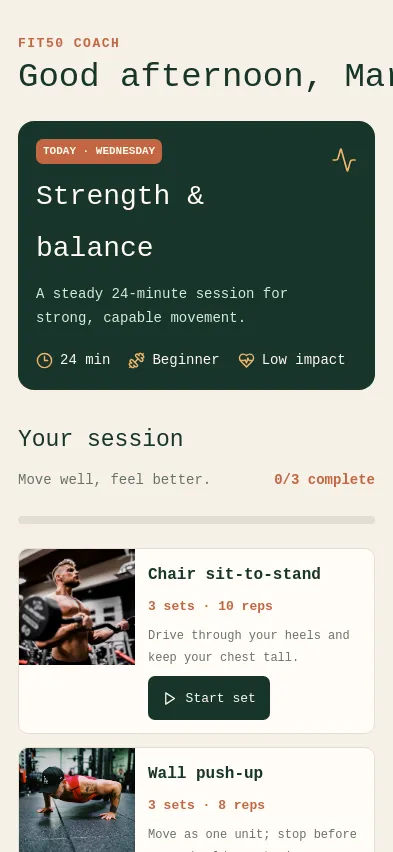 Fit50 Training Coach