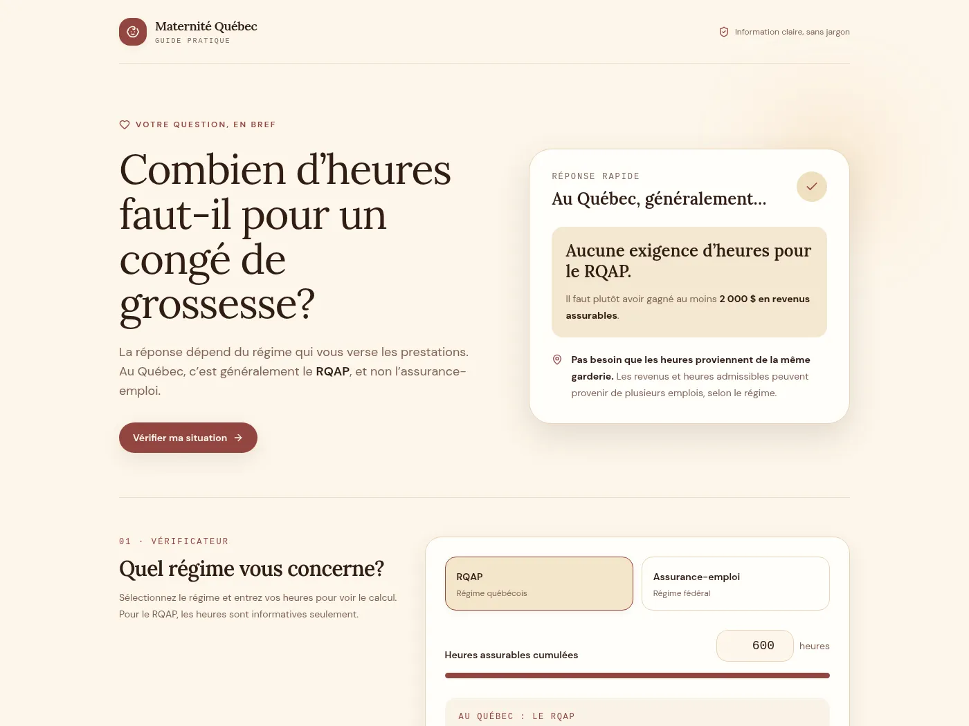 Québec Garderie Maternity Tracker