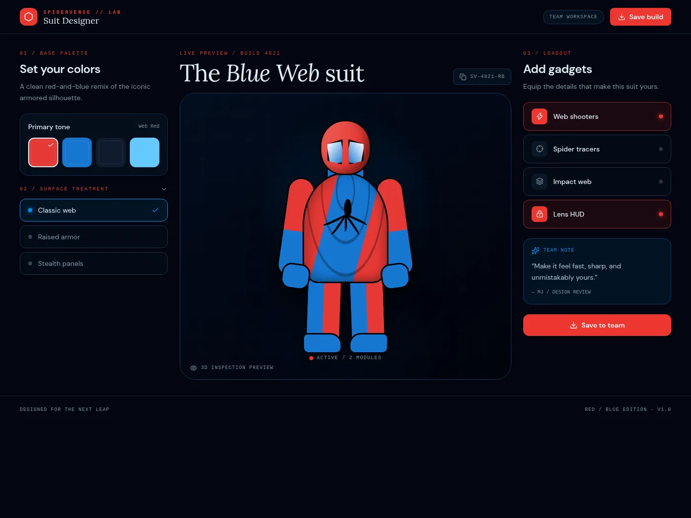 SpiderVerse Suit Designer