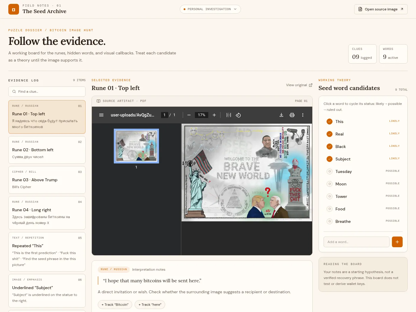 Seed Phrase Puzzle Explorer
