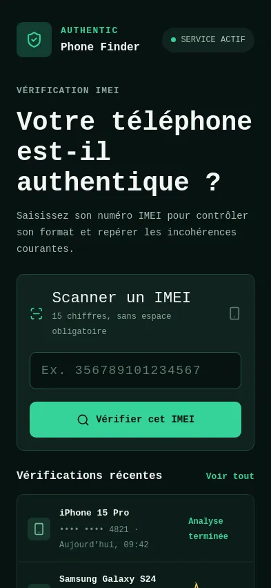 AuthenticPhone Finder