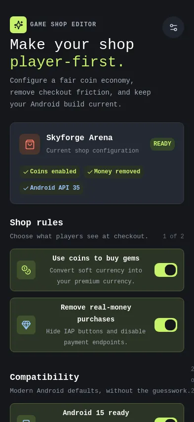 Game Shop Editor