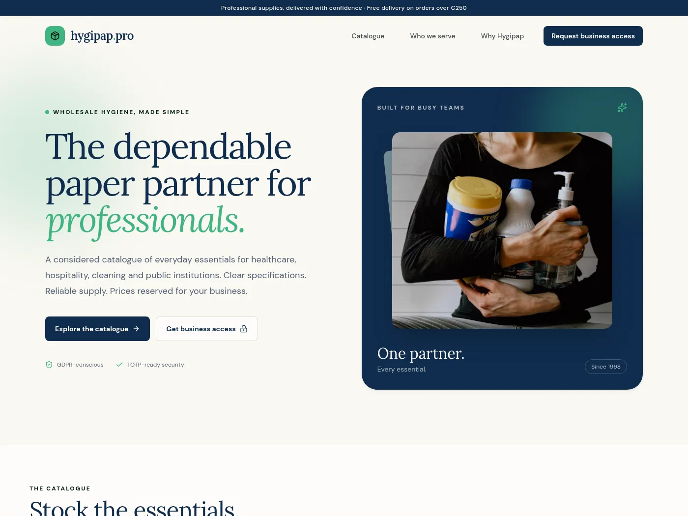 Hygipap Pro B2B Portal