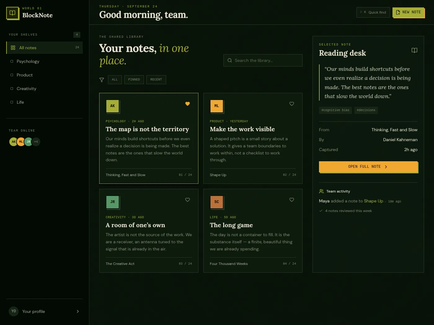 BlockNote Organizer