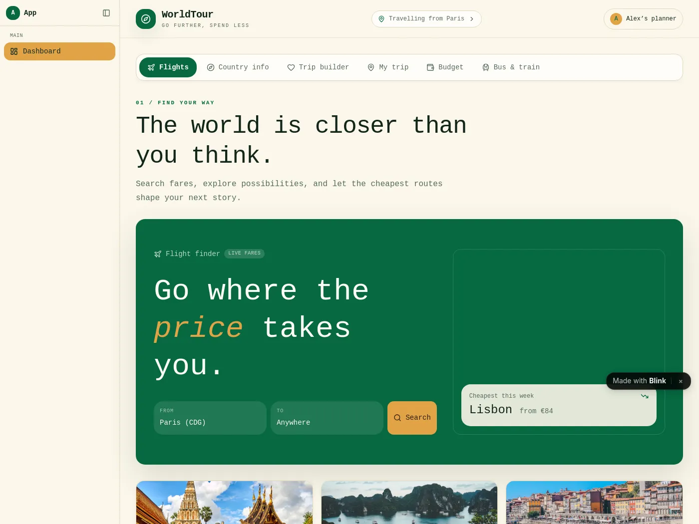 WorldTour Travel Planner