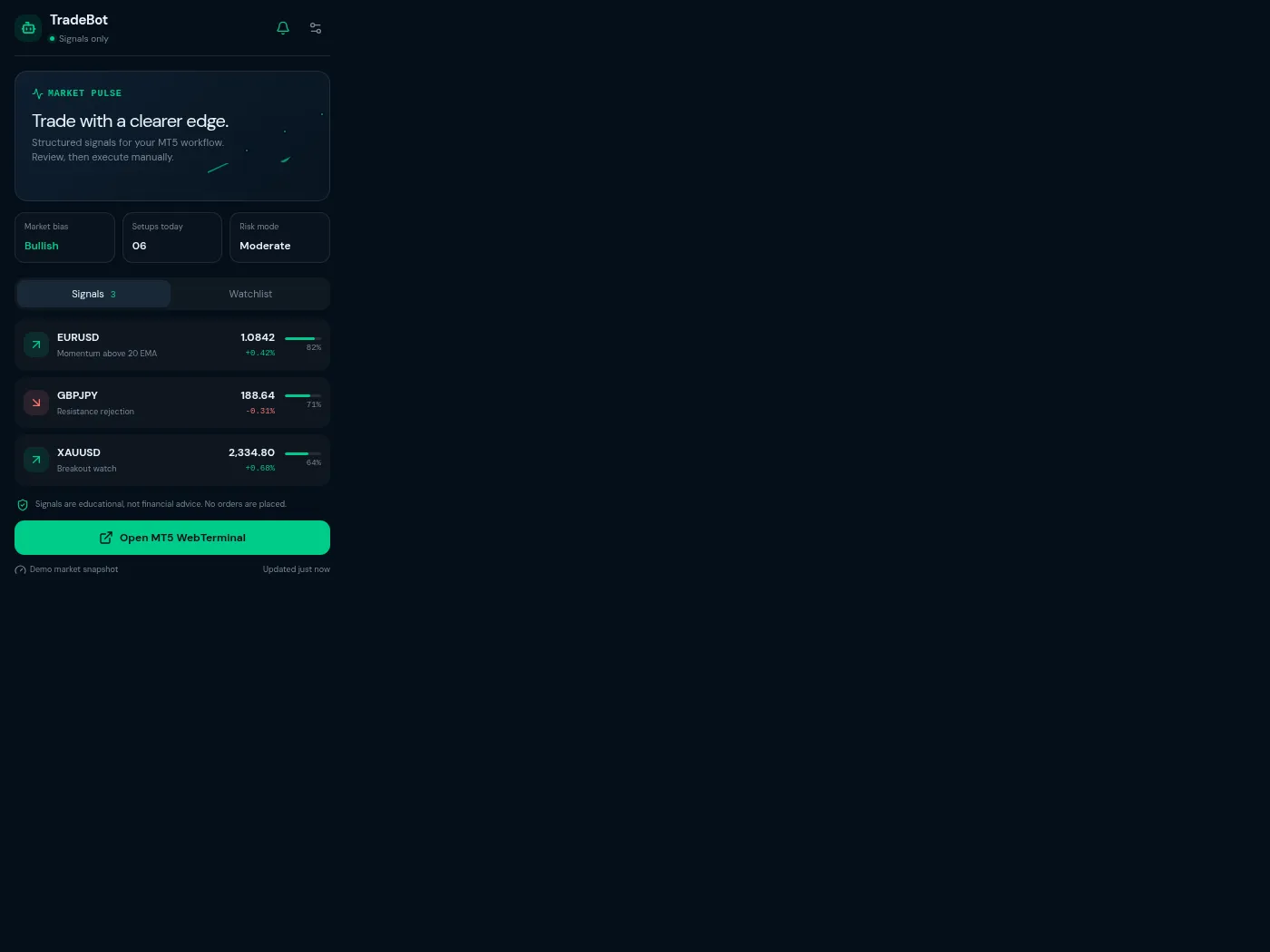 TradeBot Chrome Extension